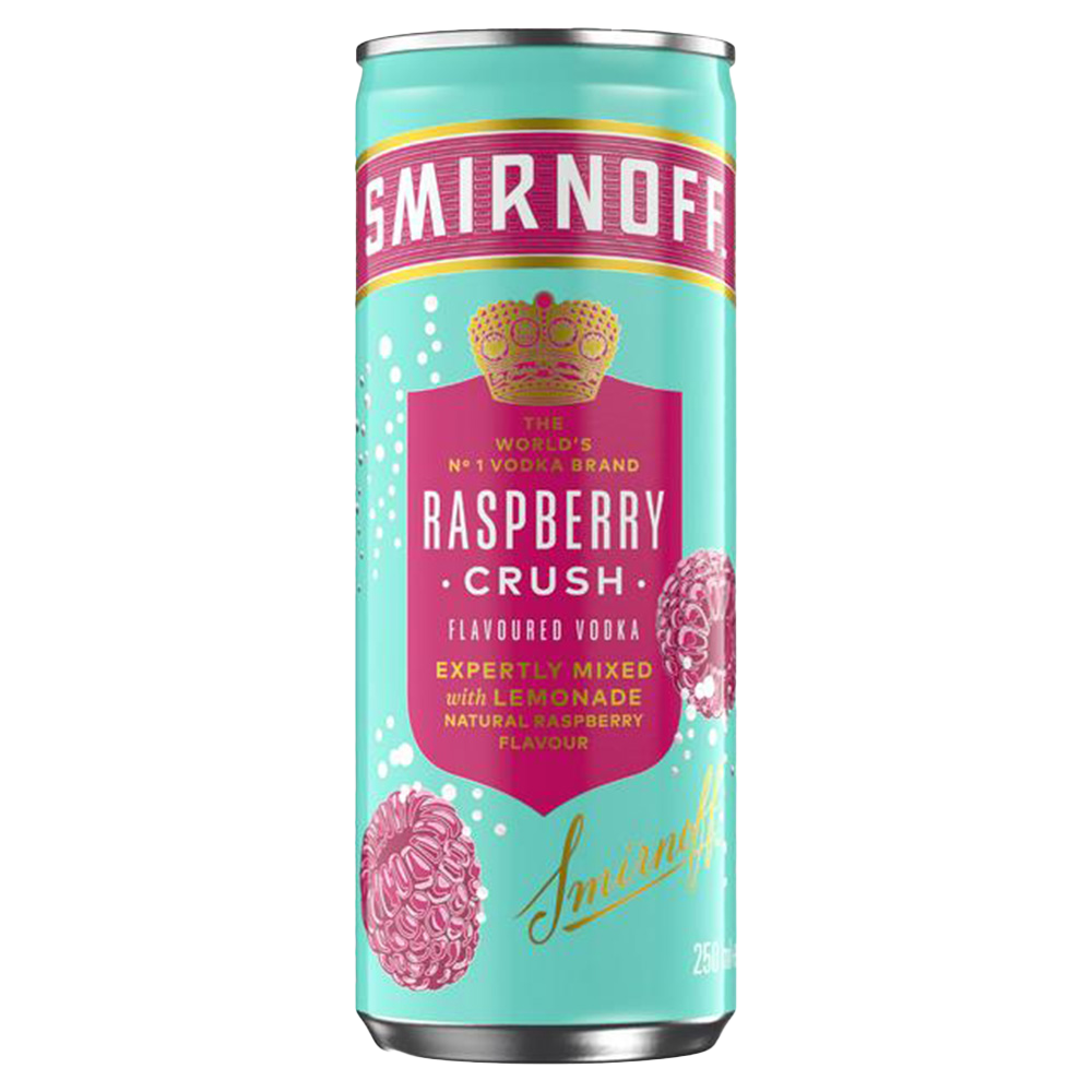 Smirnoff Raspberry Crushed&lemonade £2.19 250ml - Bargain Booze Smirnoff Raspberry Crushed&lemonade £2.19 250ml - Bargain Booze